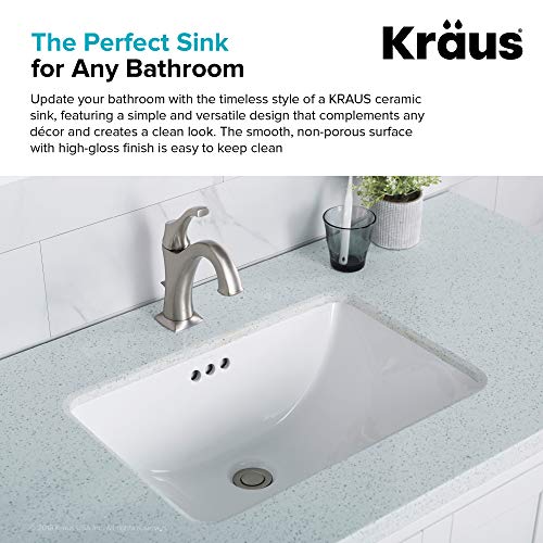 Kraus KCU-241 Elavo Bathroom Undermount Sink, 21 Inch, 24 Inch , White