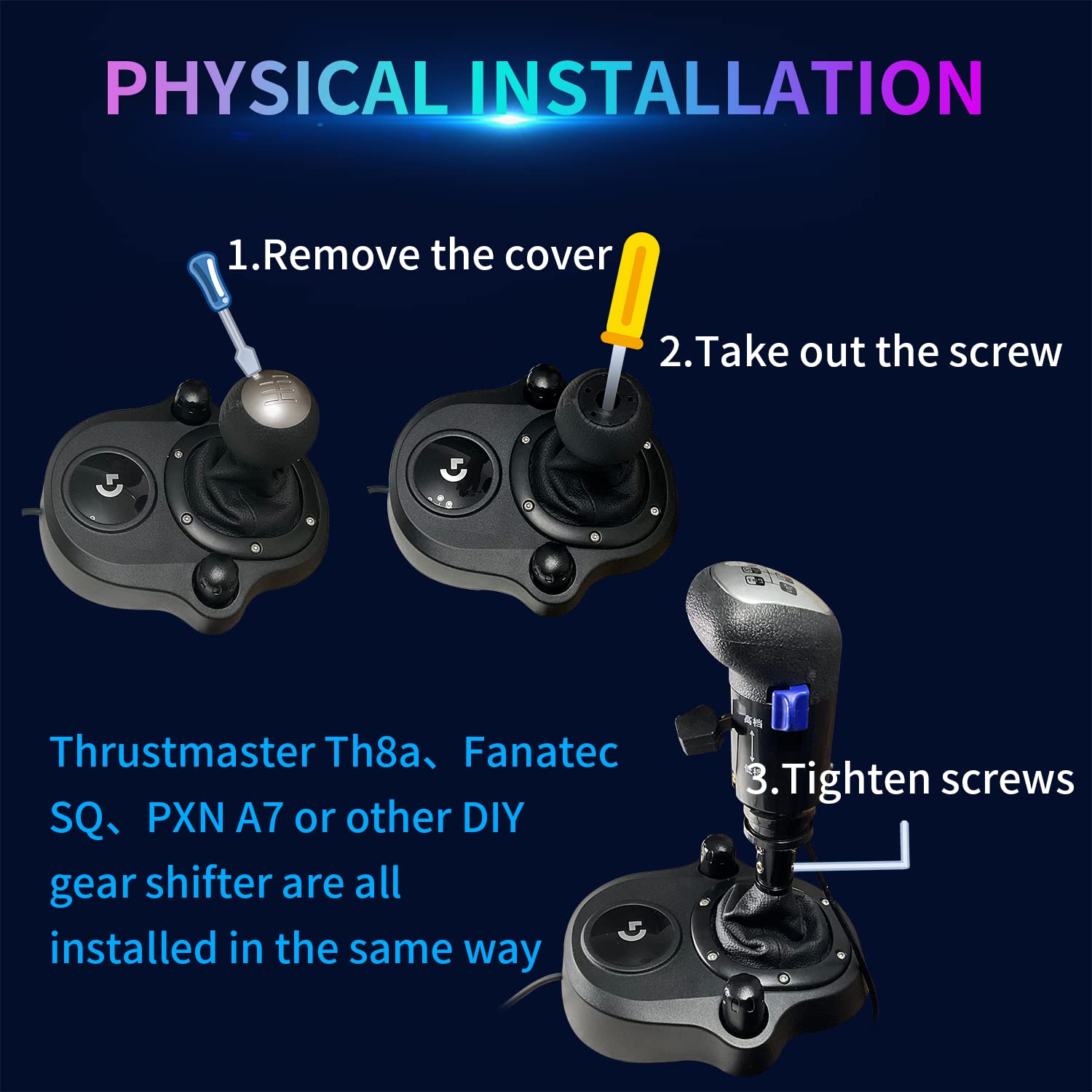SimWayTech USB Shifter Knob for ATS & ETS2 PC For Logitech G25 G27 G29 G920 G923 Thrustmaster TH8A Fanatec SQ PXN A7 other DIY shifter