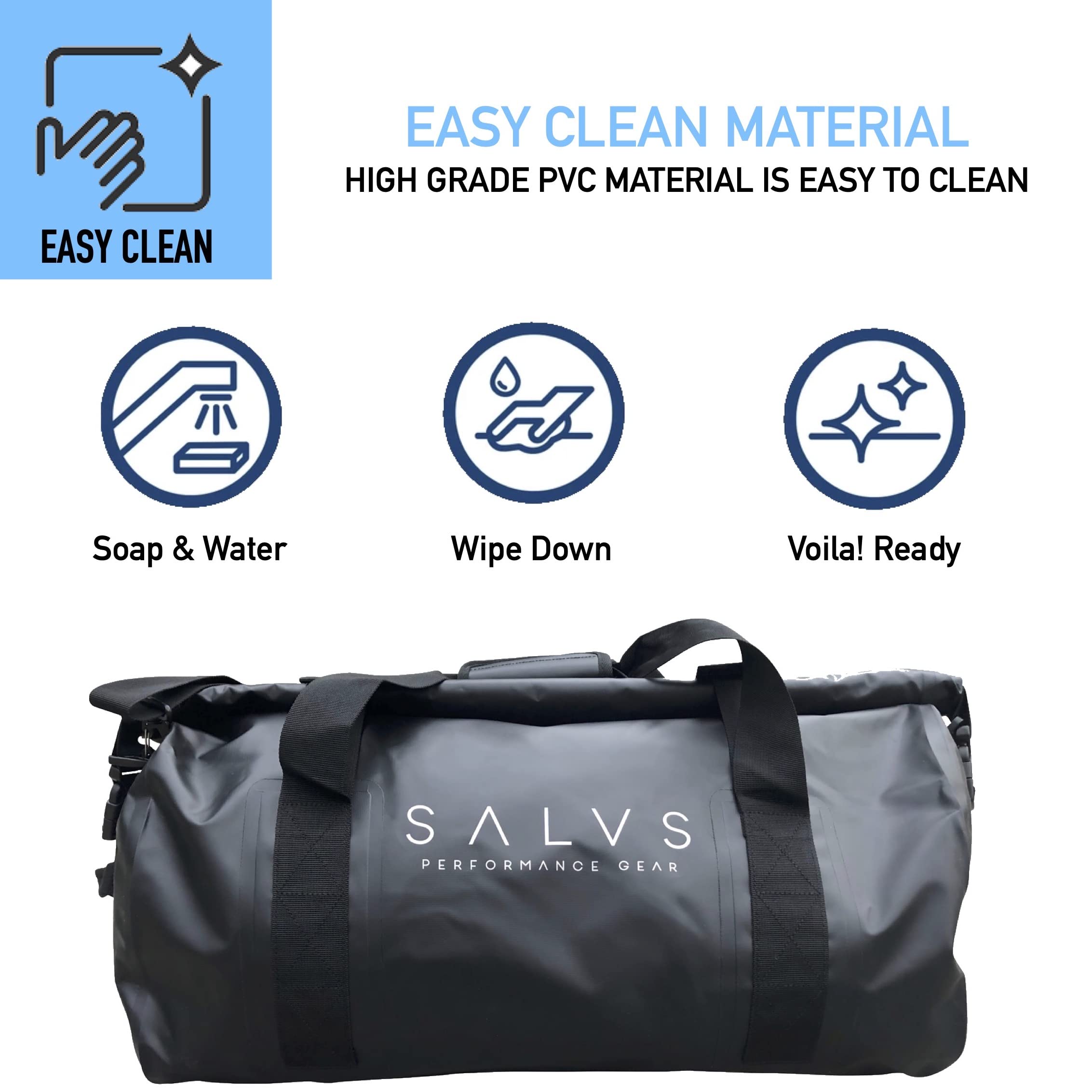 LG&NG 50L Waterproof Duffle Bag - Welded Material Fully Waterproof - Durable Straps & Handle Dry Bag - D Rings to Secure Duffle - for Motorcycle Boating Fishing ATV Kayaking Paddleboarding