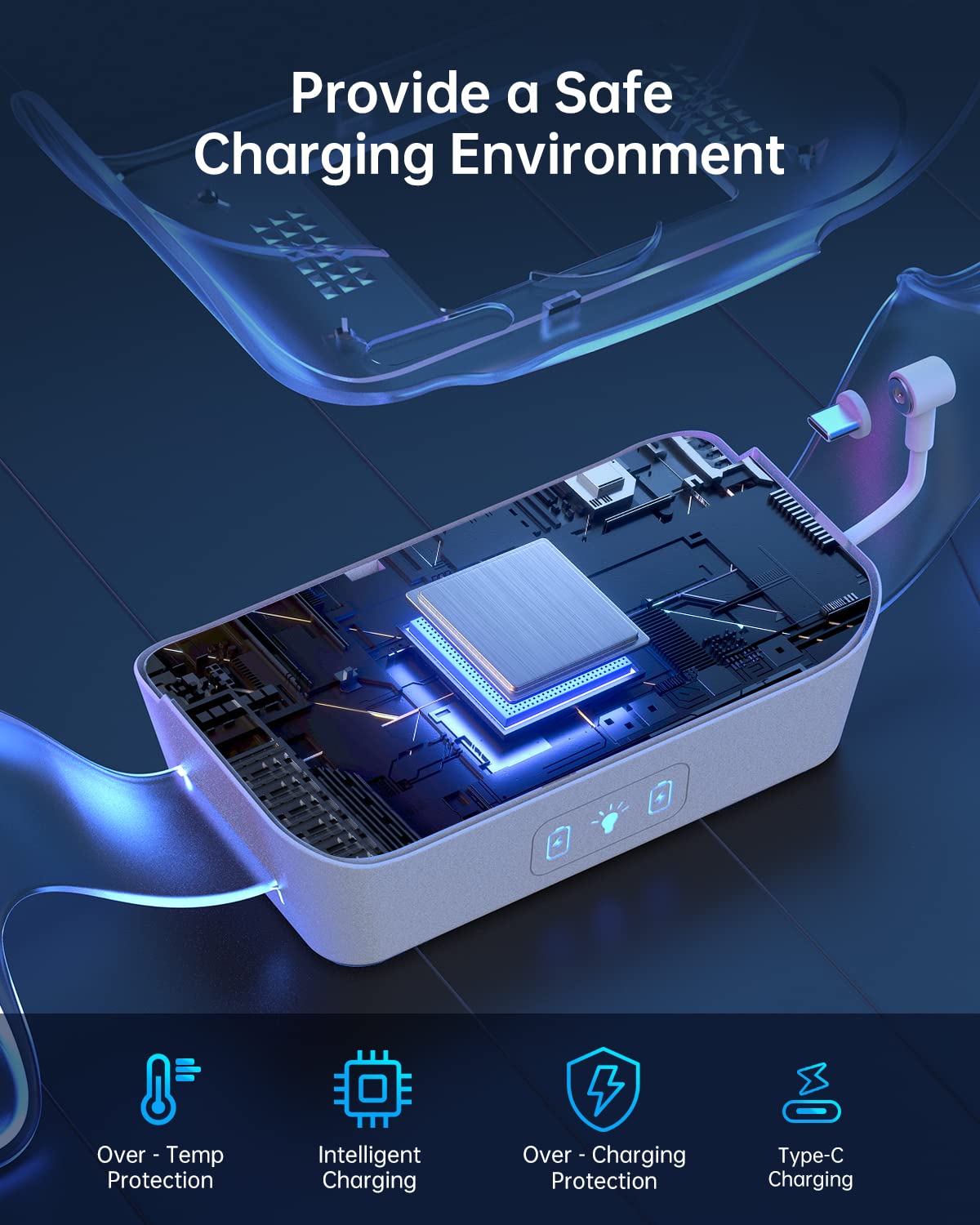 ToyBag Charging Dock compatible for Quest 2, Charging station for VR Headset with 2 rechargeable batteries and Magnetic covers, compatible with quest 2 accessories