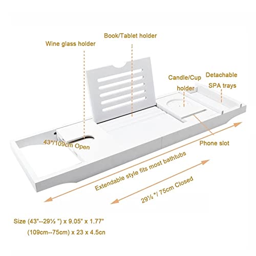 ZLXDP Bathtub Tray Bathtub Caddy Organizer Hanging Wine Tablet Holder Reading Rack Bath Tub Shelf ( Color : E , Size : As Shown )