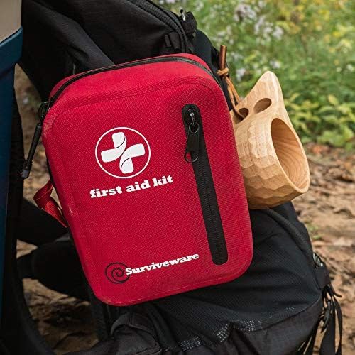 Surviveware Waterproof Premium First Aid Kit for Cars, Boats, Trucks, Hurricanes, Tropical Storms and Outdoor Emergencies - Small Kit - 100 Piece