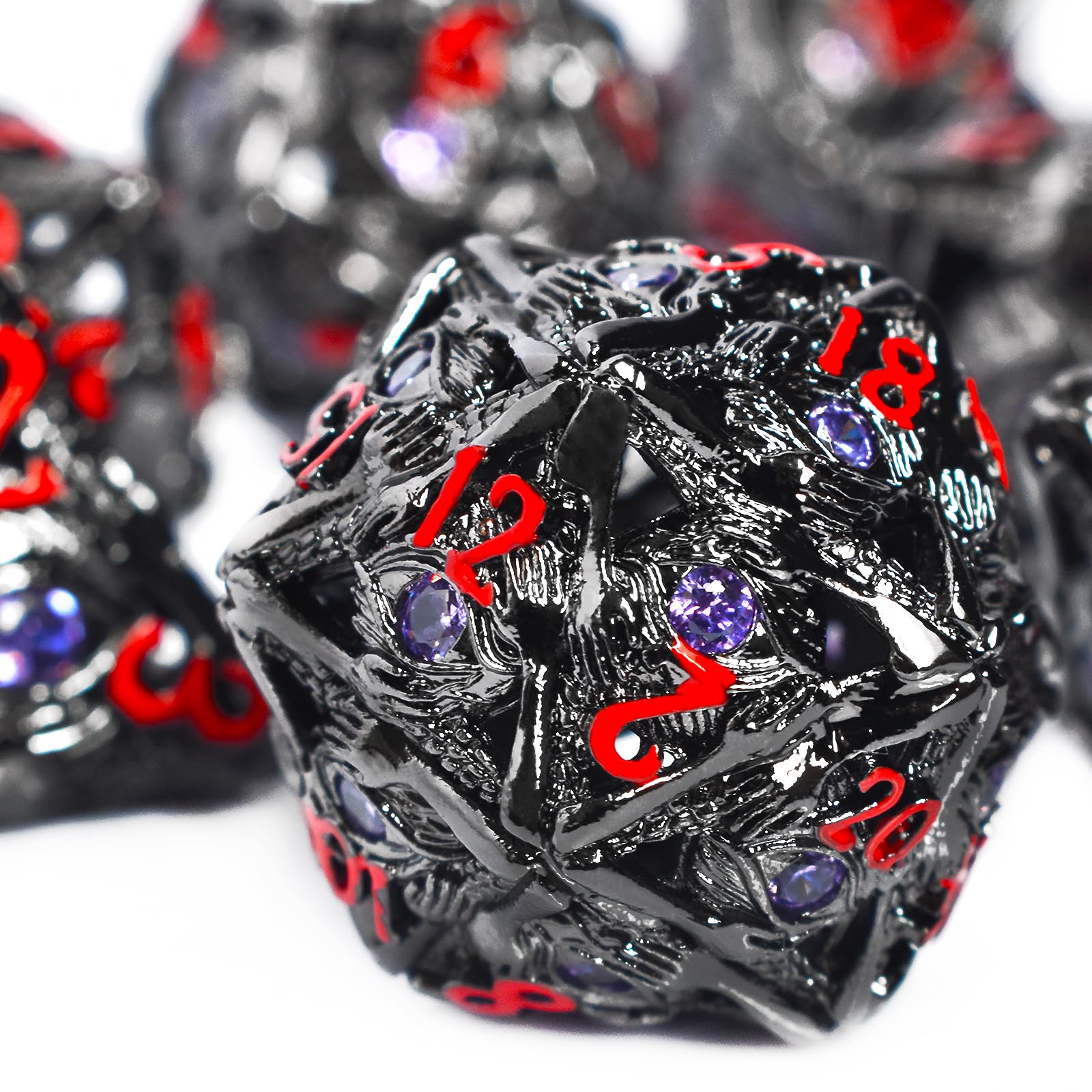 RULE DICE DND Metal Dice Set, 7pcs Large Size-7.77oz Weighted Polyhedral D&D Dice Set for Dungeons and Dragons Dice Set, Role Playing Multiplayer Games D and D Dice (Orange)