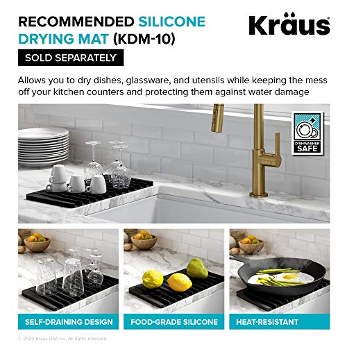 Kraus Standard PRO 33-Inch 16 Gauge Undermount 60/40 Double Bowl Stainless Steel Kitchen Sink, KHU103-33