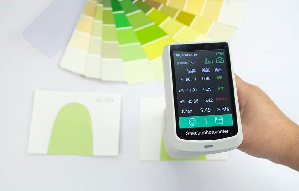 YFYIQI Spectrocolorimeter D/8 SCI Spectrophotometer Color Meter Color Difference Tester Analyzer with Single Aperture Φ11mm Illumination Aperture Repeatability ≤0.04 Accuracy 0.01 Auto Calibration