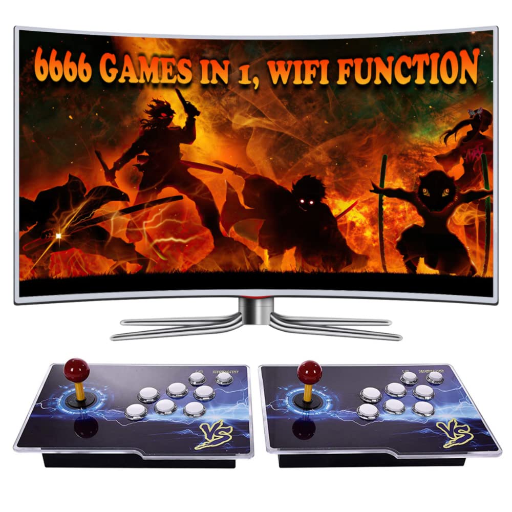 Krayet [6666 HD Arcade Games] Pandora Game Arcade WiFi Function Arcade Game Console 3D Retro Video Arcade Game Console with 6666 Retro Games for PC/Laptop/TV, Search/Hide/Pause/Delete Games