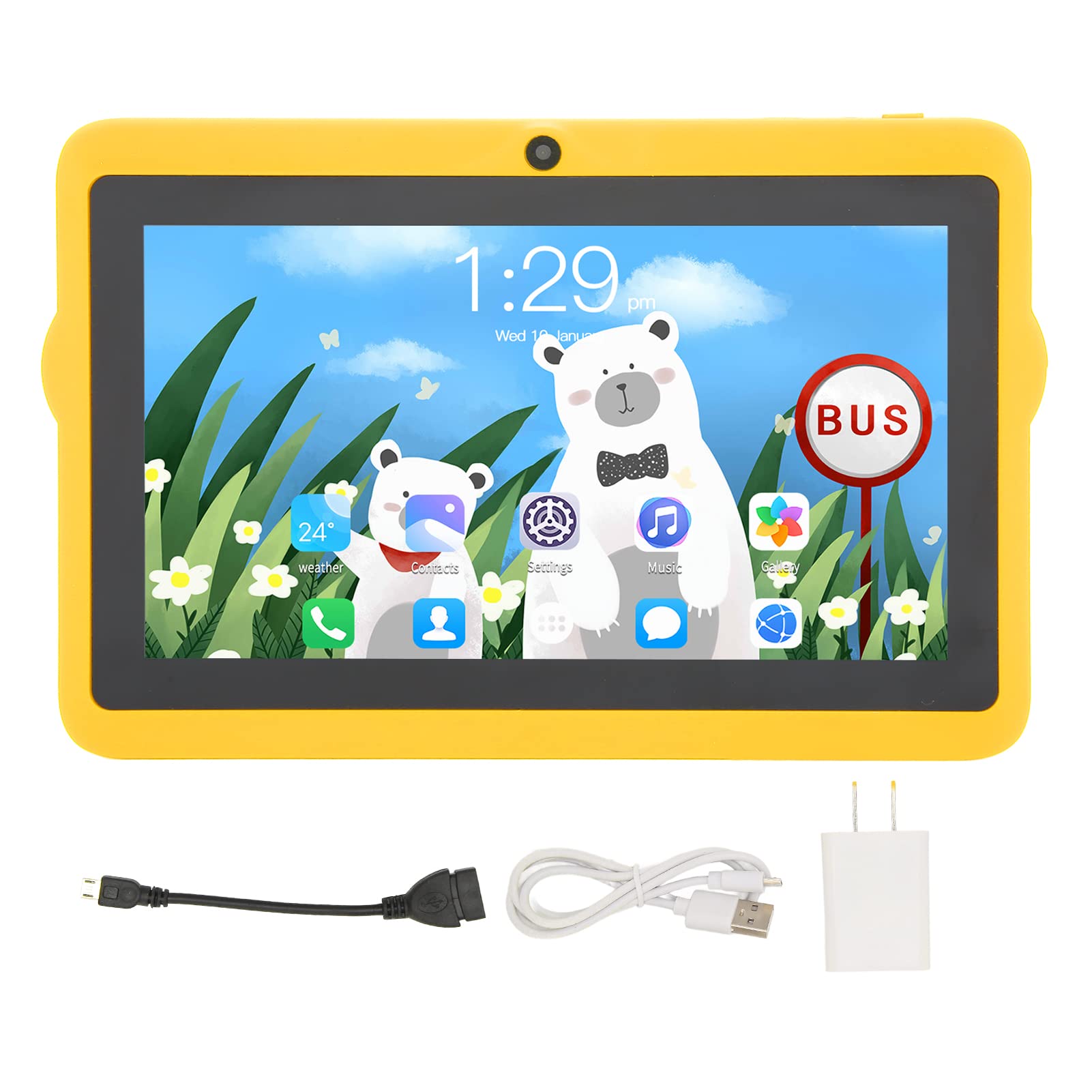 MAVIS LAVEN Kids Tablet, 2GB 32GB Toddler Tablet 5G WiFi Dual Band 100‑240V for Android10 for Home (US Plug)