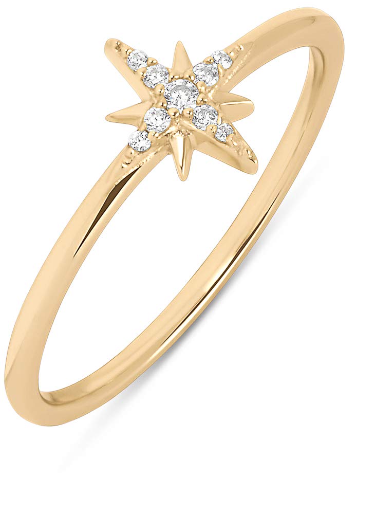 Milla 14K Gold Plated Tarnish Resistant Extreme Comfort Rings | Hypoallergenic (14K Gold Plated Starburst, 9)