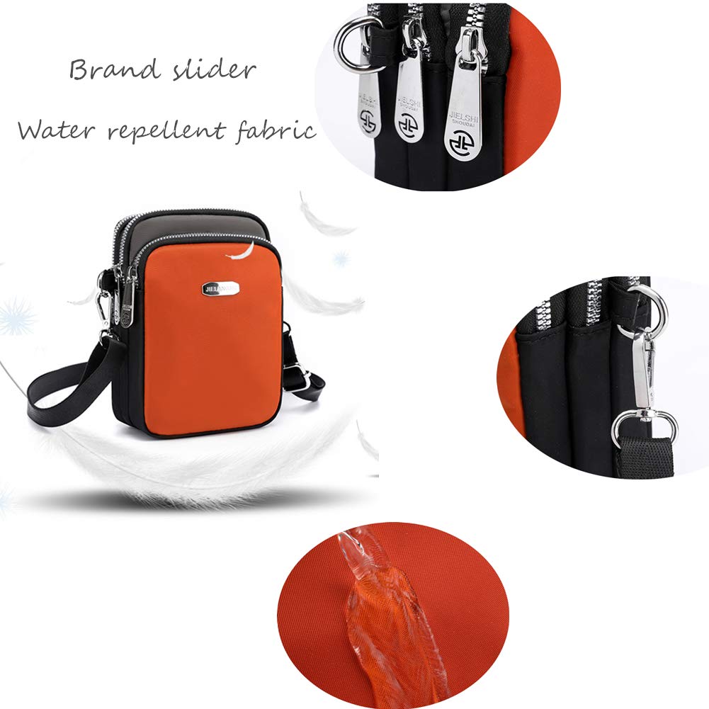 Small Crossbody Bags and Purses for Women,Nylon Cell Phone Bags with Headphone Jack. (Classic black 1)