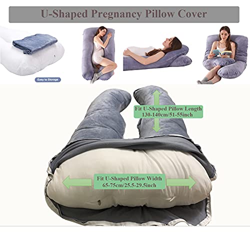 LEONEBEBE Pregnancy Pillow Case Perfect for U-Shaped 49" Full Body Maternity Pillow for Pregnancy Women Sleeping, Only Pillow Cover