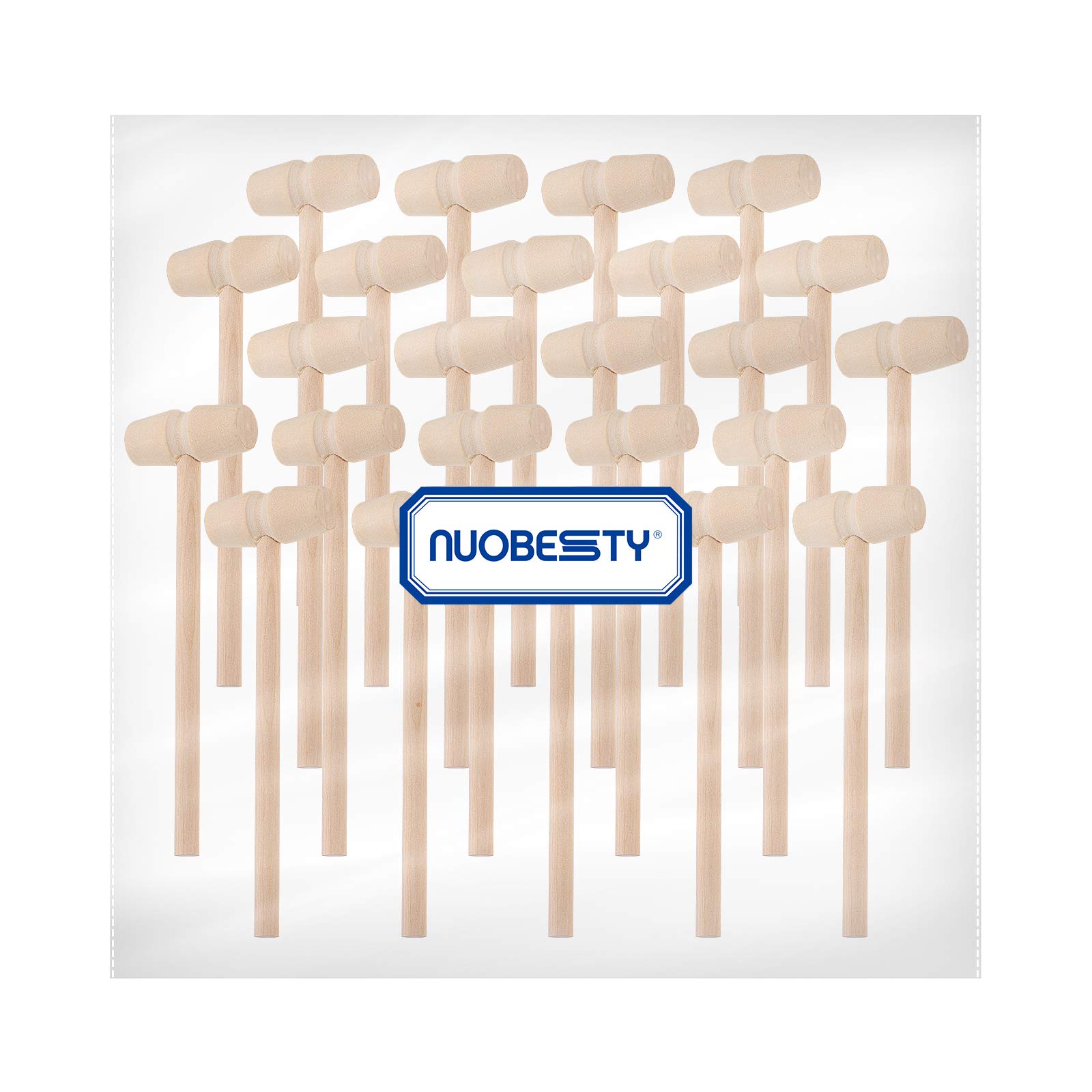 Mini Wooden Hammers Mallet Hammering and Pounding Toys, 24 Pieces