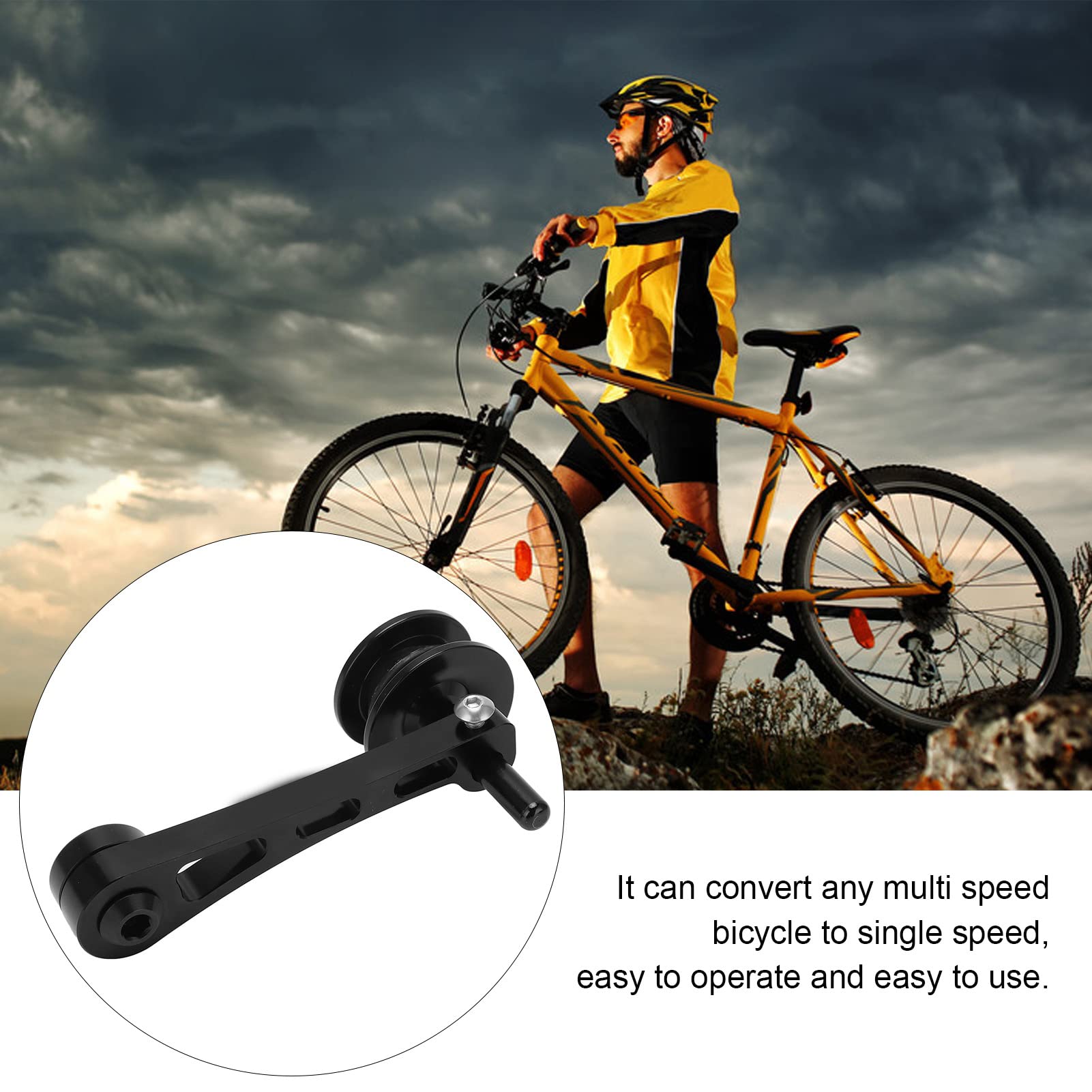 OUKENS Chain Stabilizer Kit, Aluminum Alloy Mountain Bike Anti Drop Chain Tensioner Durable Zipper Chain Stabilizer Single Speed Chain Bicycles Spare Parts