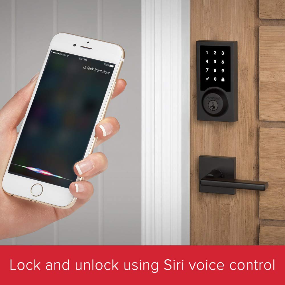 Kwikset 99190-004 Contemporary Premis Smart Lock Works with Apple HomeKit, Iron Black
