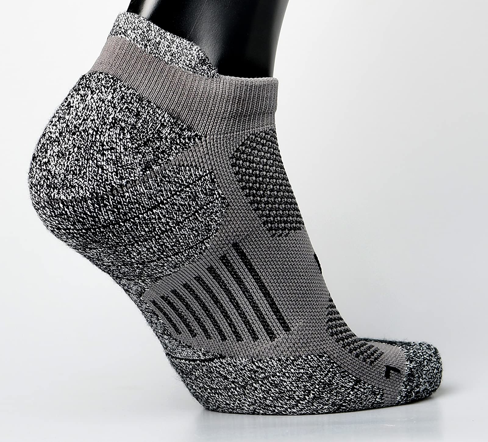 KOZR Ankle Athletic Running Socks 3/6 Pairs Pack, Low Cut Sports Tab Socks with Cushion for Men and Women