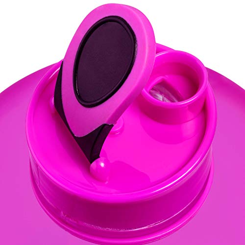 NatureWorks HydroMATE Half Gallon Water Bottle with Times to Drink BPA Free Leak Proof Reusable Jug with Handle 64 oz