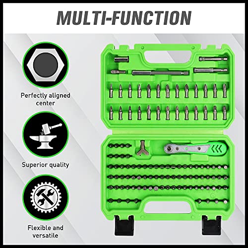 SWANLAKE 112PCS Security Bit Set Screwdriver Bit Set With Ratchet Wrench,Cr-V Steel