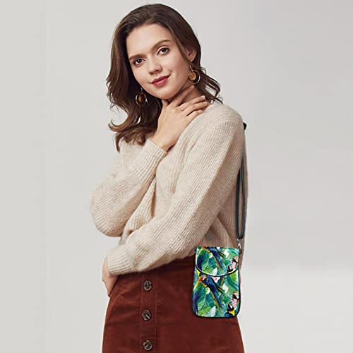 Small Crossbody Bag Parrot Cell Phone Purse Wallet