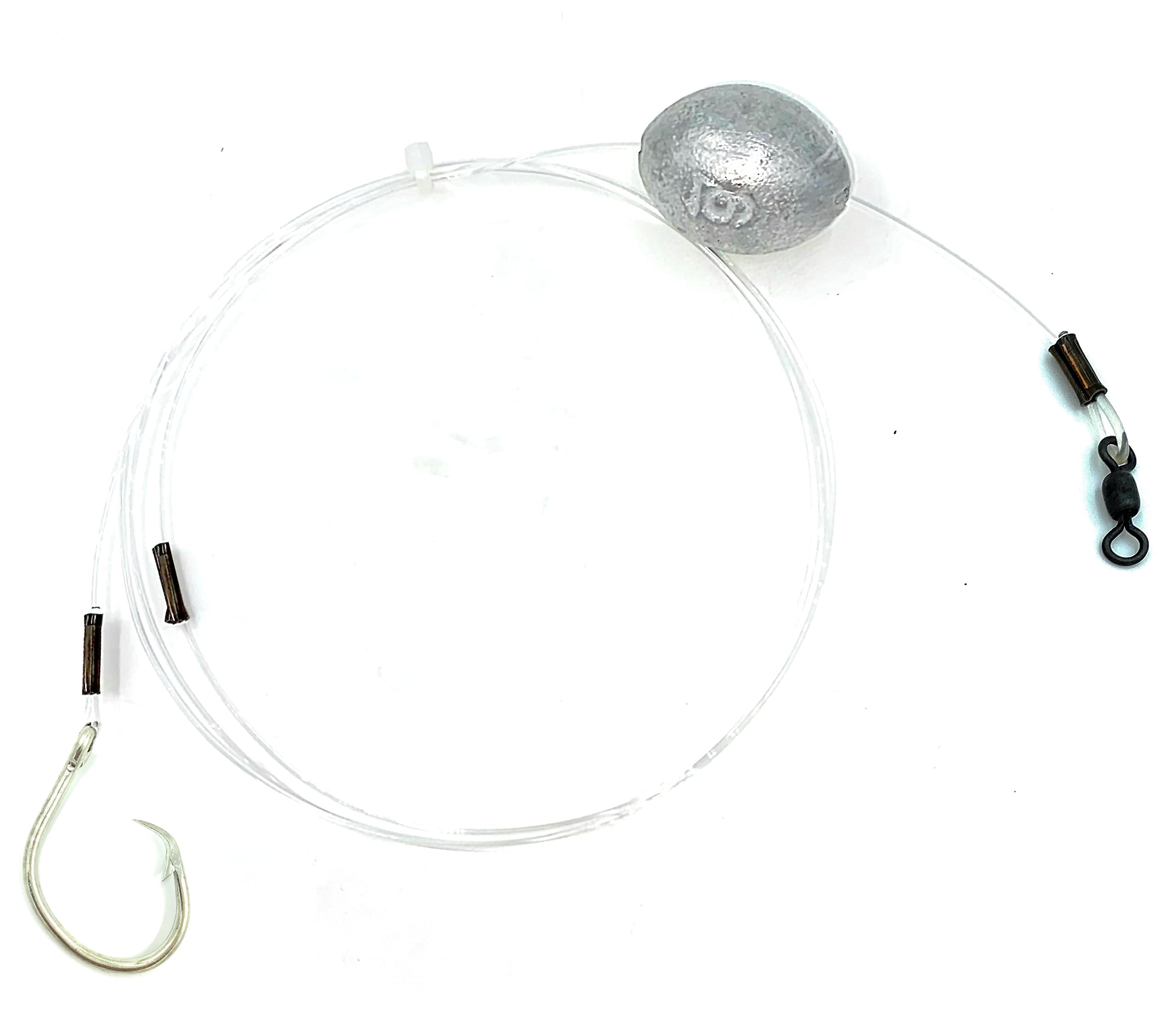 Snapper Fishing Rig, Leader with Egg Sinker, Weighted Grouper Rig, Made in The USA, Inline Circle Hook Compliant, Excellent for Snapper, Grouper, Amberjack, Snook, Red Drum (11/0 Hook, 4oz)