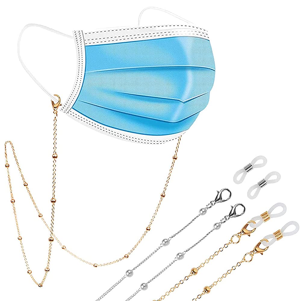 NA 2 Pcs Mask Holder Chain Lanyard Necklace Eyeglass Glasses Chains Strap Stylish Leash Handy Face Retainer Hanger Keeper Face Holder Accessory Necklace Jewelry for Women, Men, Teen, Kids Elderly