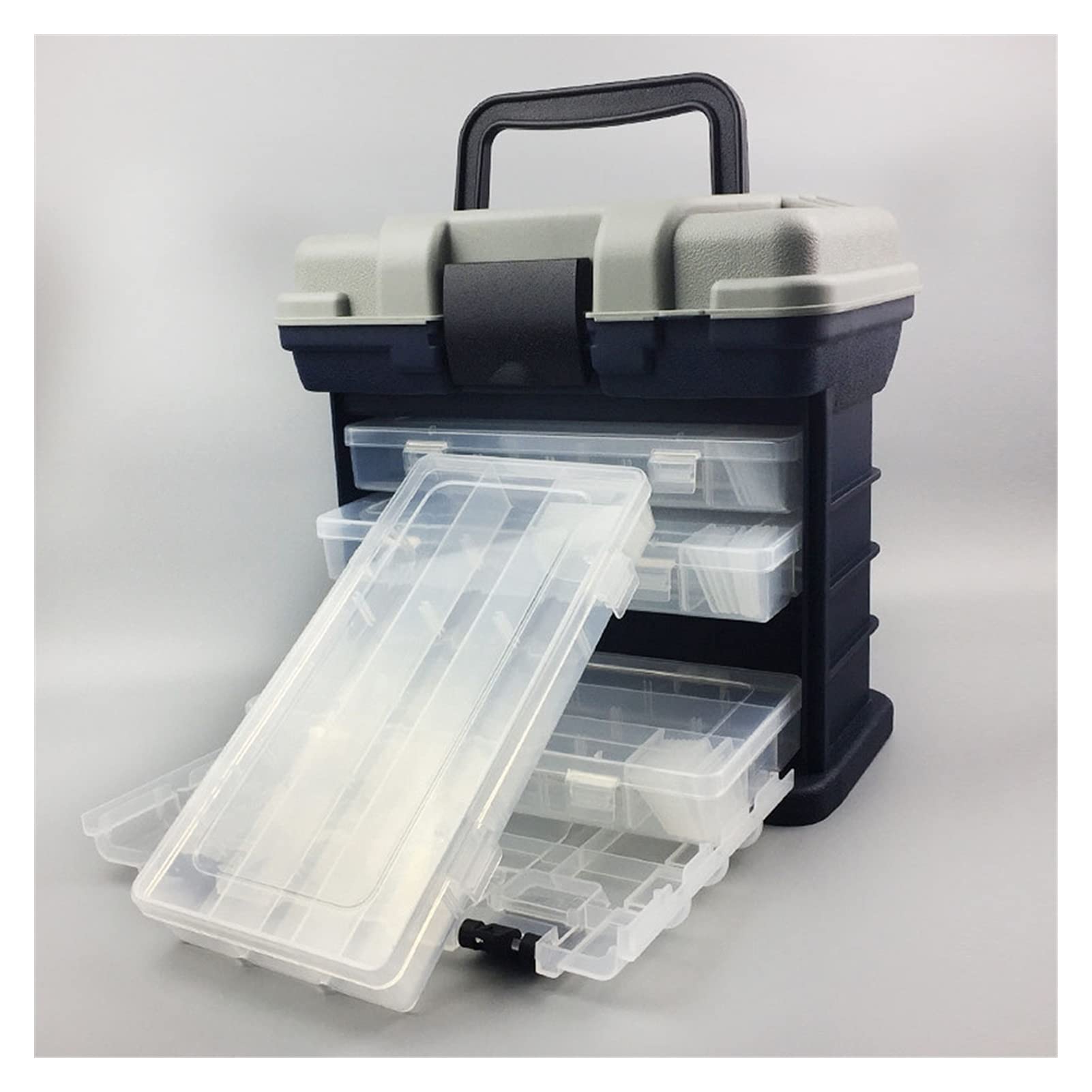 Multifunction Tackle Storage Box Fishing Gear Portable Storage Box 5 Layers Handheld Fishing Case High Strength ABS Plastic Fishing Accessories Tackle Tool Box Excellent waterproof performance
