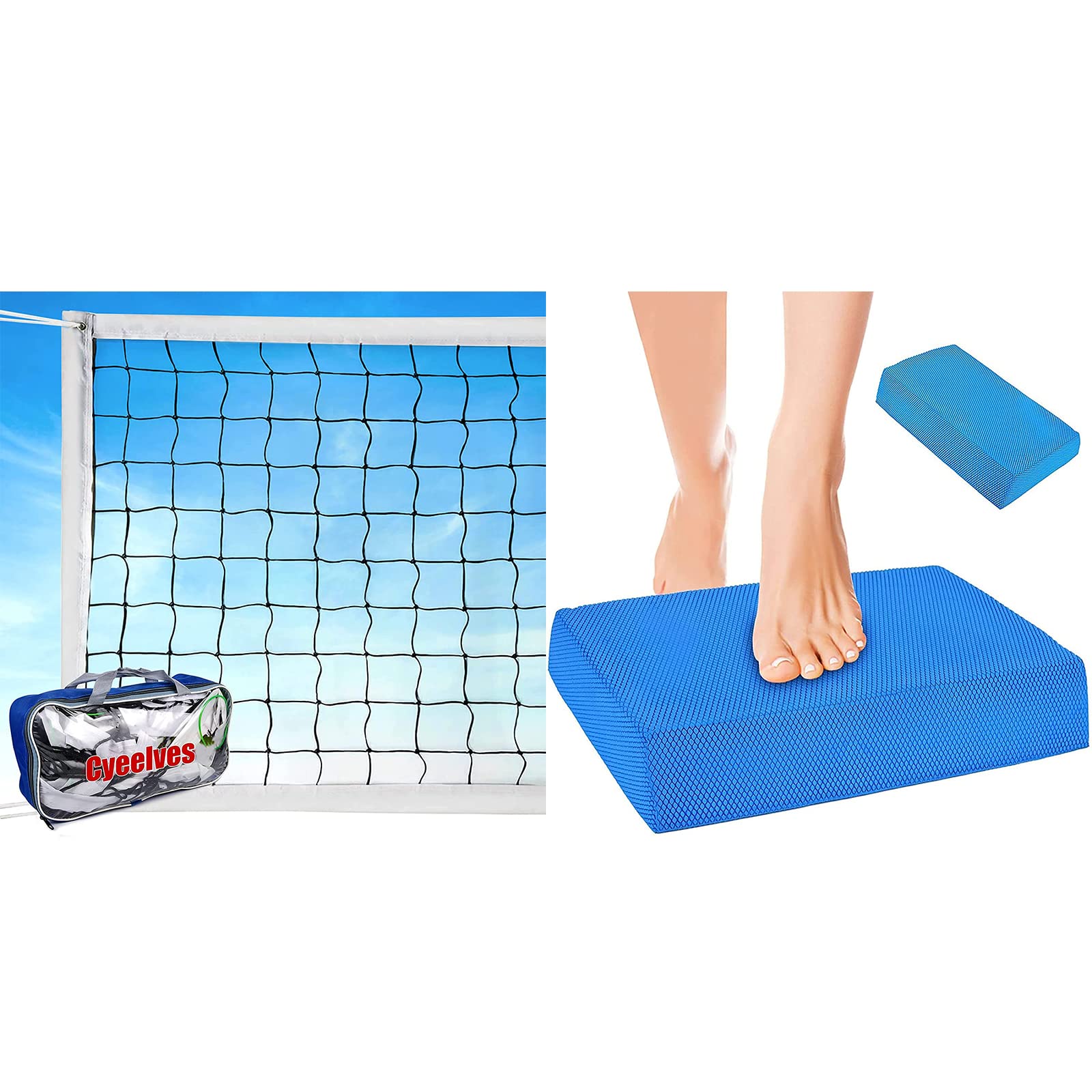 Professional Volleyball Net Outdoor Sand, Grass Volleyball Net for Backyard, Portable Beach Kid Net, Balance Board, Exercise Balance Pad, Yoga Mat Thick Non-Slip Foam Mat for Balance Exercise