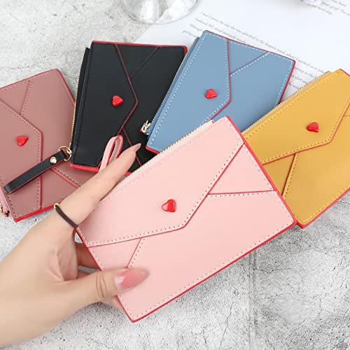 n/a 5pcs Women PU Leather Business Card Holders Short Mini Cute Thin Wallets Small Coin Purse Money Bag Cover Organizer Case (Color : D)