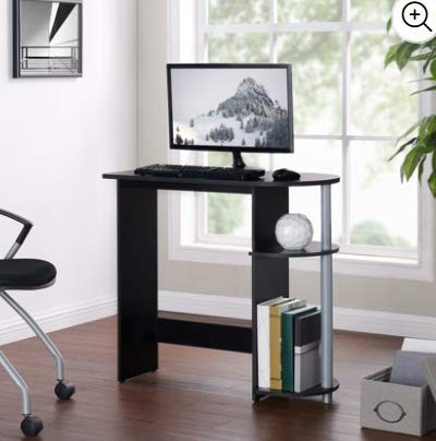 Mainstays Computer Desk with Built-in Shelves, Black