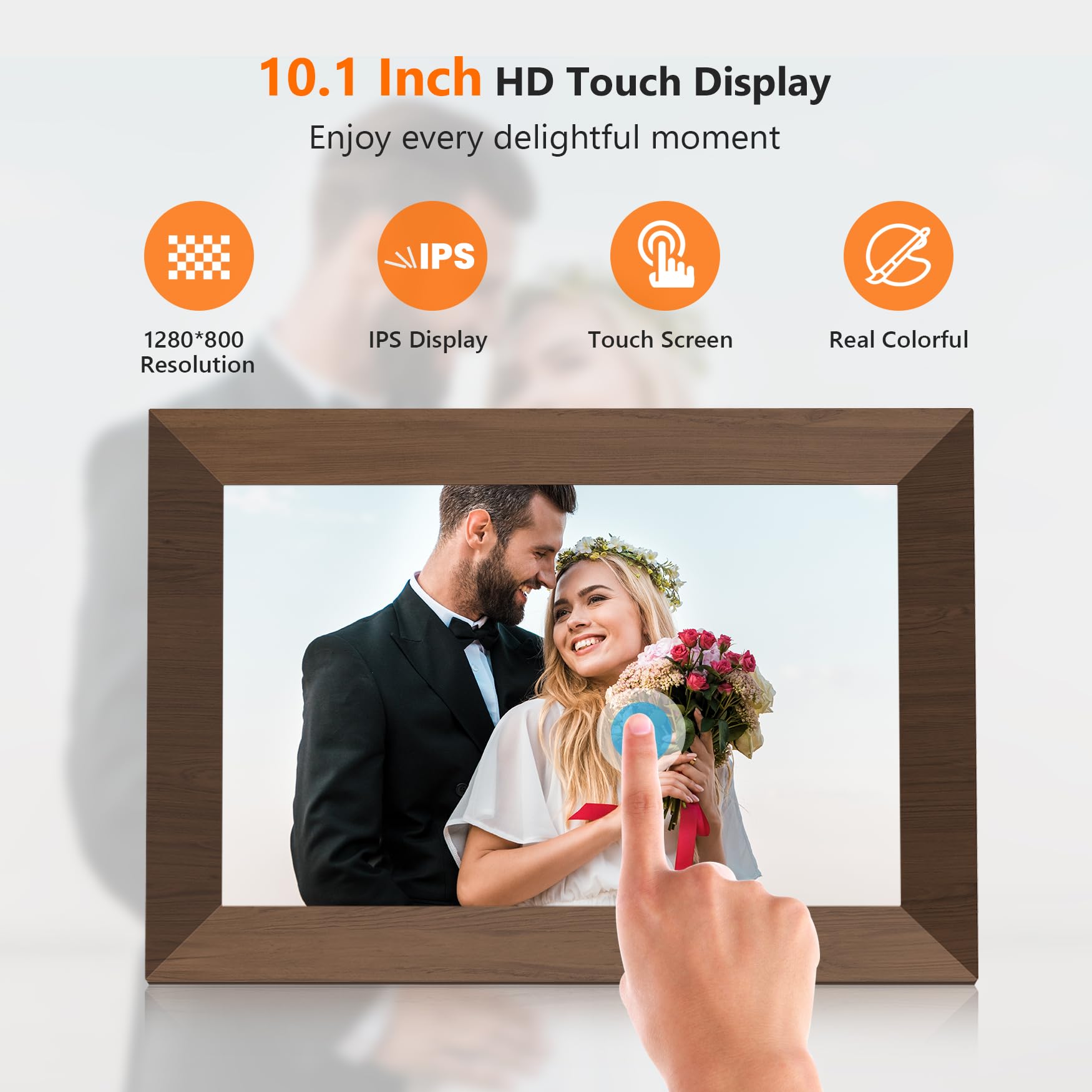 MaxAngel 4 Pack Digital Photo Frame 10.1 Inch WiFi Electronic Picture Frame IPS Touch Screen HD Display 32GB Storage SD Card Slot Auto-Rotate Slideshow Share Videos Photos Remotely Via Uhale App