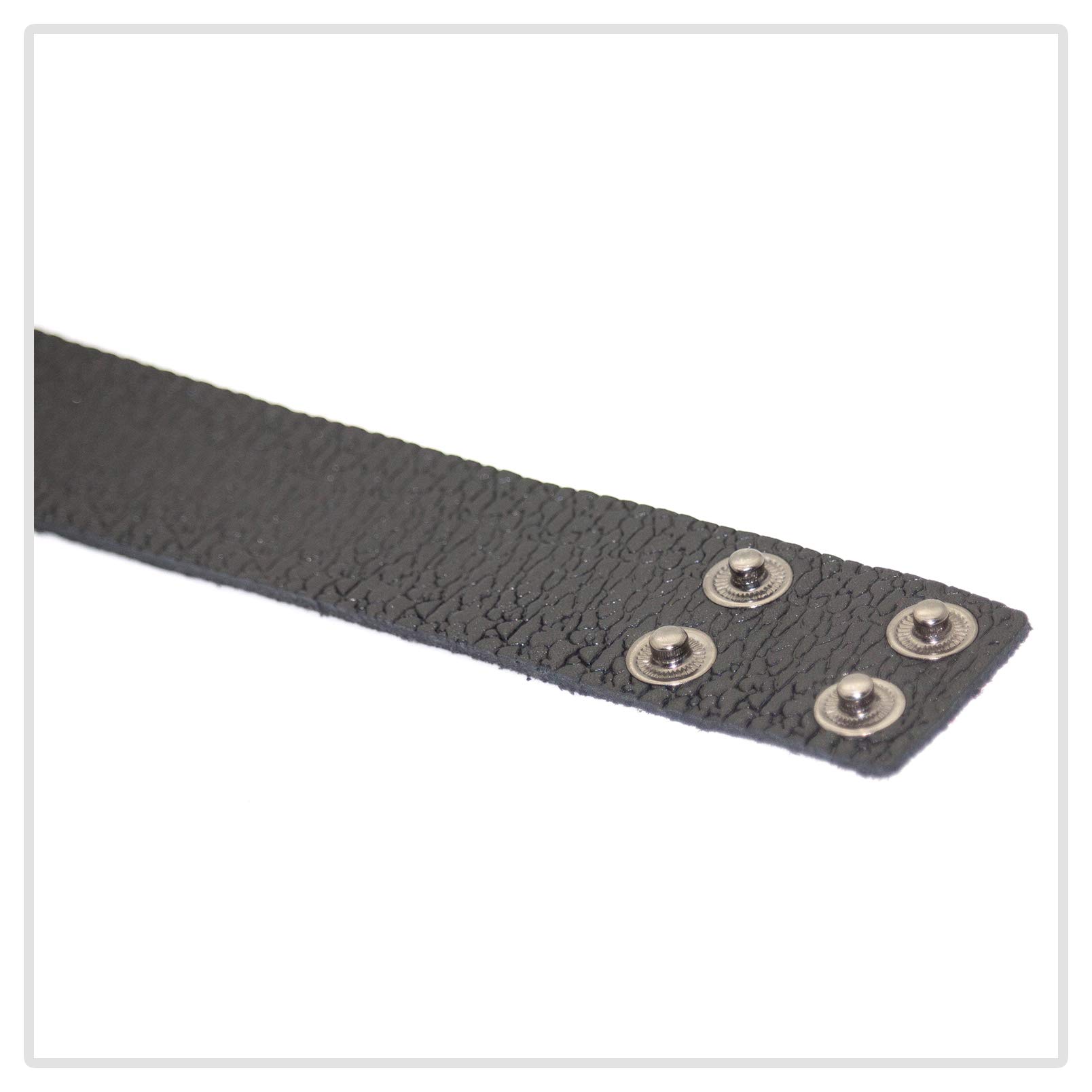 Mgutillart Punk Vintage Metal Buckle Bracelet Wide Leather Cuff Bracelet(Black)