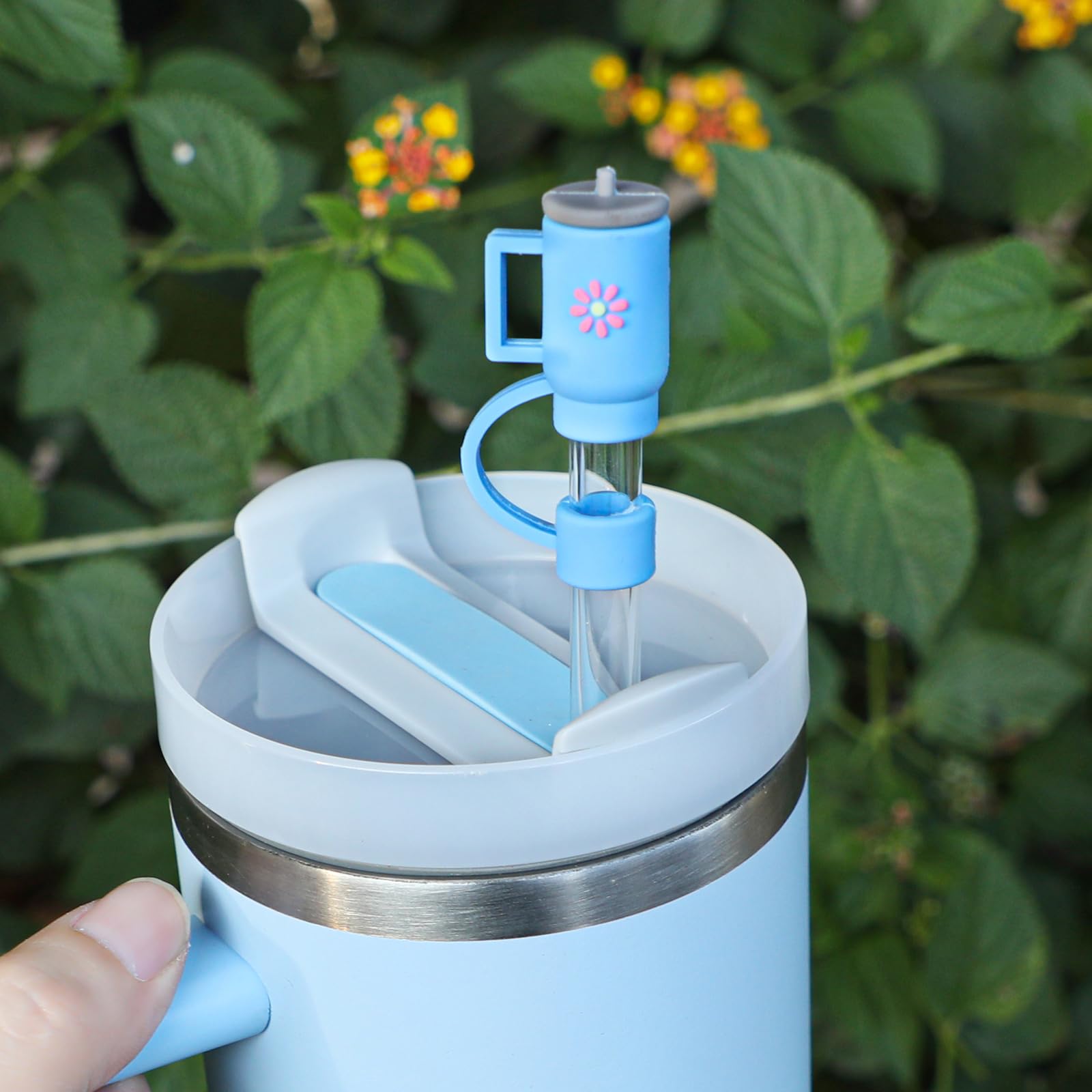 Straw Cover Cap for Stanley Cup - 4Pcs Cute 10mm Straw Toppers for Stanley 30 & 40 Oz Tumblers