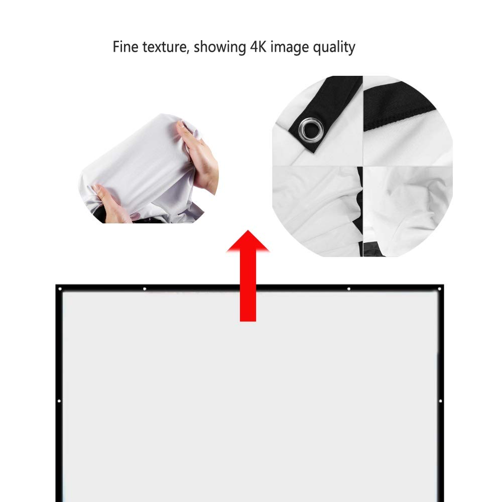 KXDTZ 100 inch 16:9 Portable Projection Screen Projector Screen for Home Theater LED Projector (Size : 84 inch)