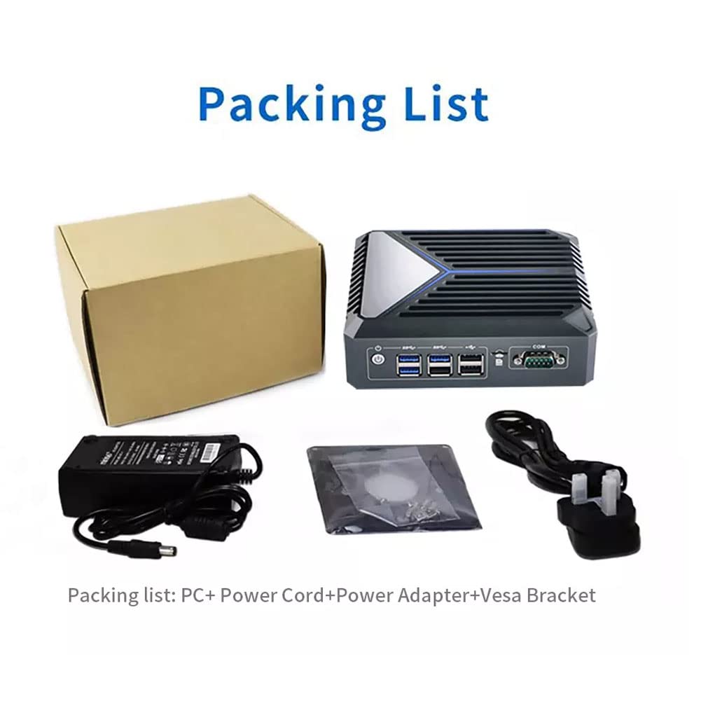Micro Firewall Appliance 3 Intel I225-V 2.5GbE NIC Ports Fanless Mini PC, Intel Celeron J6412 Quad Core, Support AES-NI,TPM2.0 2xDP 1xHDMI 1xCOM 6xUSB, 16GB DDR4,256GB M.2 SSD