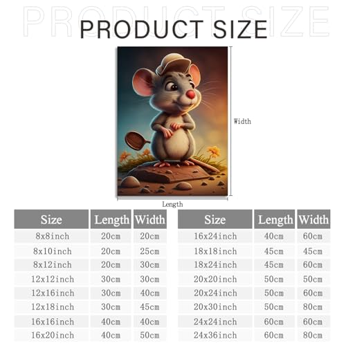 Living Room Wall Art Canvas Decor - Abstract Art Painting Canvas Print Cartoon Mouse Artwork Unframed Home Office Decor, Large Modern Dining Room Kitchen Decor 24x24 inches