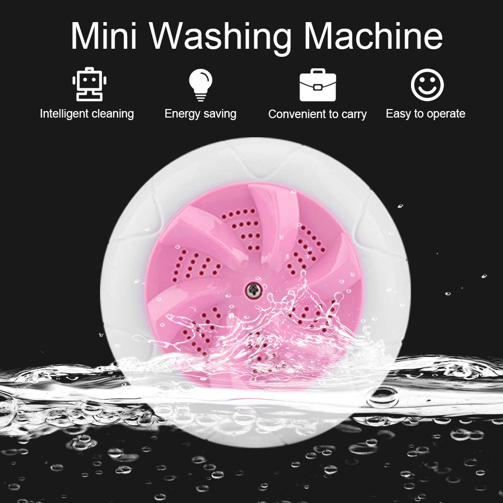 Milltrip Mini Washing Machine, Mini Ultrasonic Washing Machine USB Portable Washing Machine for Home, Travel, Business Trip, Apartment, Dorm (Pink)