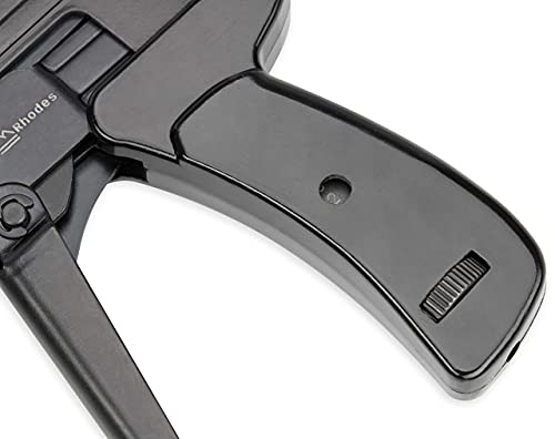 RVR Zip Tie Install Tool - Powerful Tension with Built-In Flush Cutter, All Metal, Adjustable, Comfort Grip, Spring Loaded Lightweight Cable Tie Gun, 6" for Nylon Ties up to 1/4”- Black