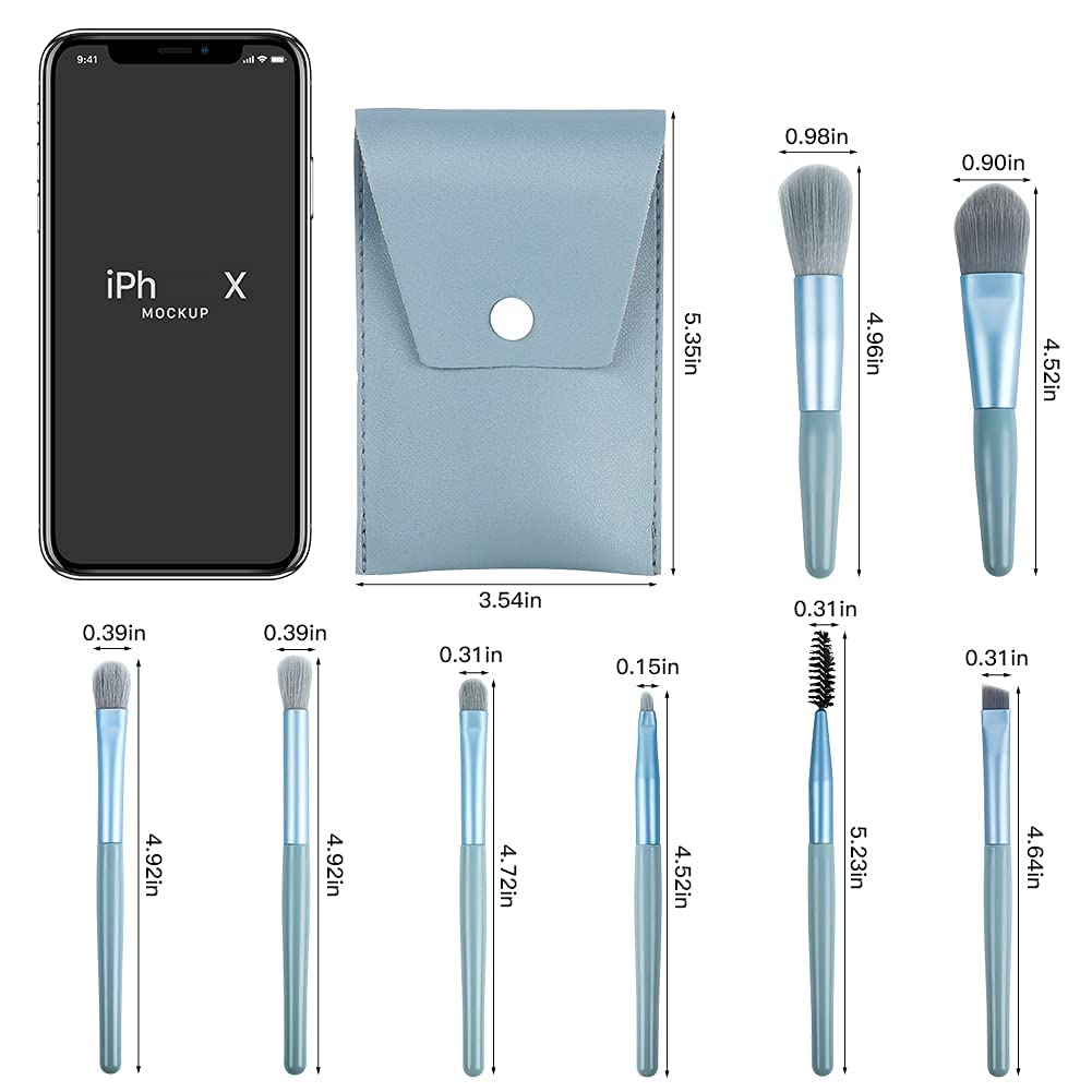 Makeup Brushes,WeChip 8pcs Mini Makeup Brush Set Premium Synthetic Foundation Brush Powder Concealers Brush Eyelash Eye shadow Eyebrow Brush Lip Brush