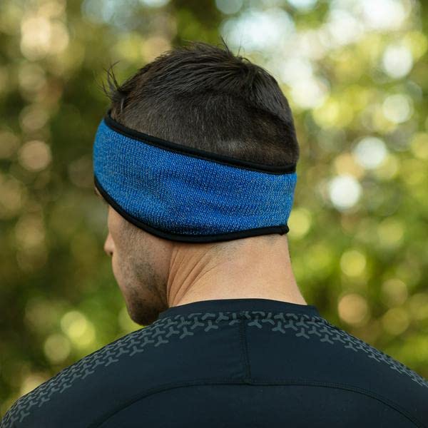 Proviz REFLECT360 Explorer Reflective Breathable Unisex Fleece-Lined Running Sports Headband Hi Visibility, Blue
