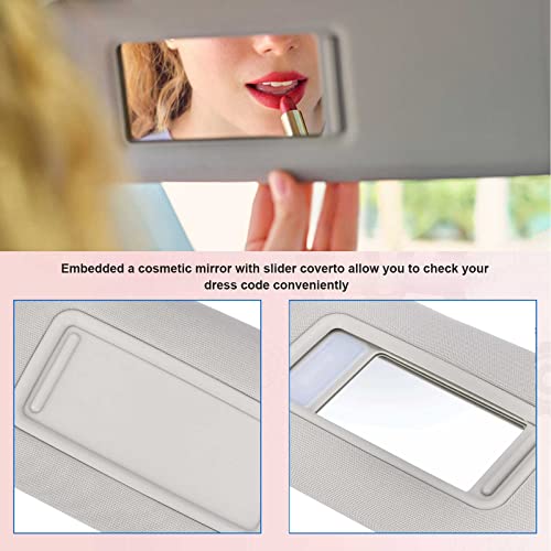 Nakuuly Left Driver Side Sun Visor with Mirror Light Compatible with Mazda CX-9 2010-2015 Replaces TDY1-69-320, TD11-69-320C-75, TD11-69-320D-75 Gray