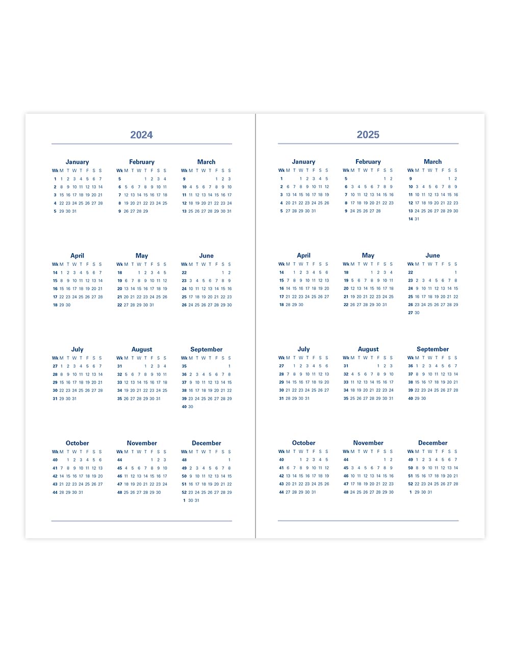 Letts Woodland Medium Pocket week to view 2024 diary - green