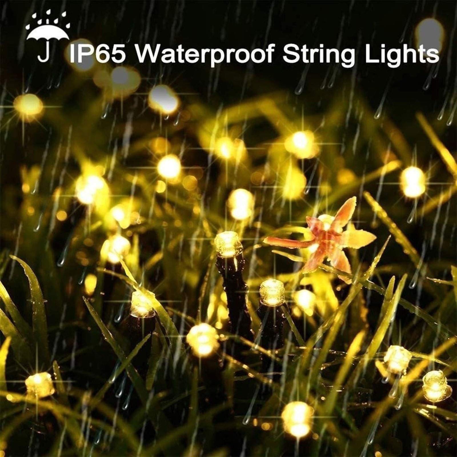 LIUPENGWEI 8Modes Solar Power Fairy String Lights Outdoor Decorative Light Waterproof IP65 with Light for Garden Home Wedding Party Christmas Halloween Decoration Lights String Garden Ghost Light