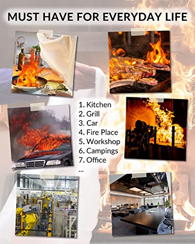 SITERWELL Fire Blanket, Fiberglass Fire Suppression Blanket for Emergency Surival,Emergency Blanket with Heat Insulation, Survival Blanket for Home, Grill, Car, Boat,4-Pack