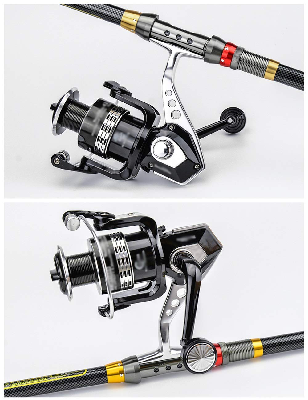 LLJPYX7L Large-Capacity Fishing Spinning Reel, 15 Durable Stainless Steel Bearings, Smooth Fish Rolls for Beginners, Gear Ratio 5.5:1 (Color : A)