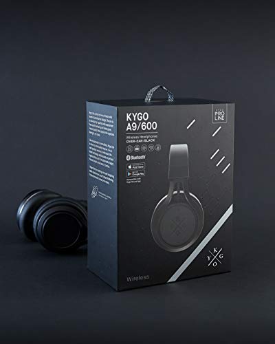 Kygo Life A9/600 | Over-Ear Bluetooth Headphones, aptX® and AAC® Codecs, Built-in Microphone, NFC Pairing, Memory Foam Ear Cushions, 23 hours Playback, Kygo Sound App, Pro Line (Black)