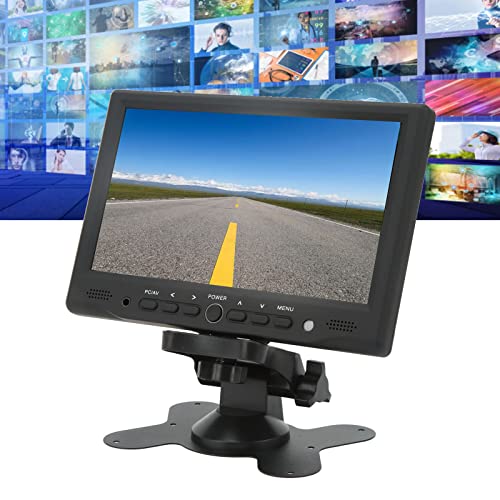 TFT LED Monitor, Mini Monitor Dual Speaker Remote Control 7 Inch for Game (US Plug)