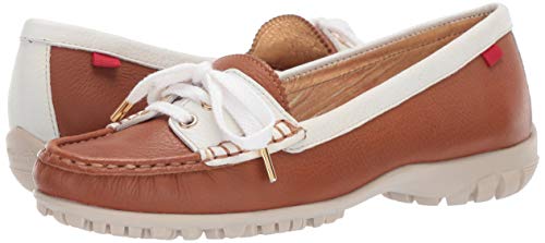 MARC JOSEPH NEW YORK Women's Golf Leather Made in Brazil Liberty Performance Fashion Shoe Moccasin, tan Grainy, 10 B(M) US