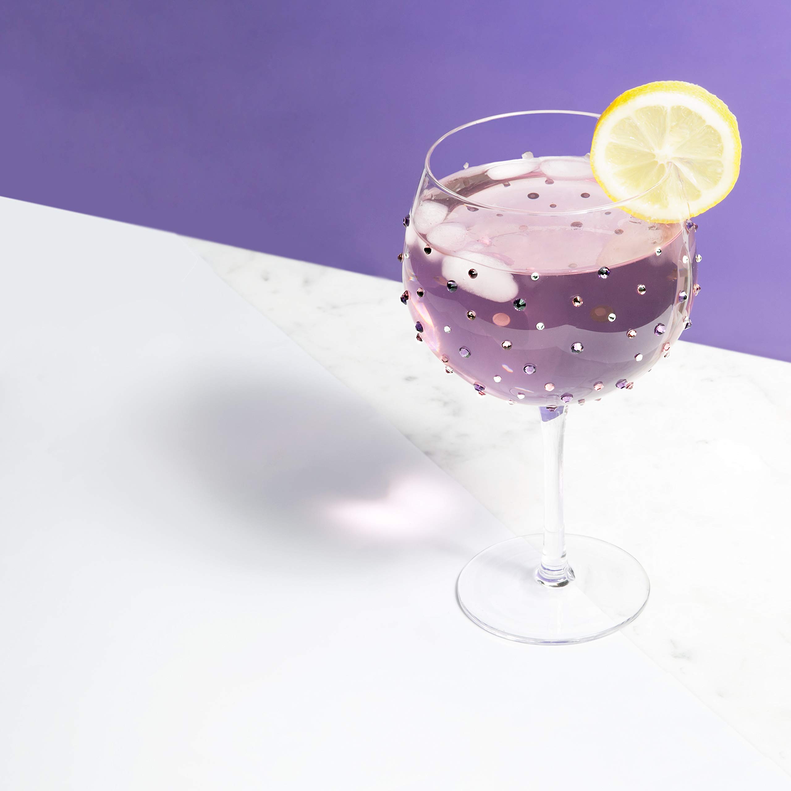 Pavilion Gift Company Amethyst Purple Gem Stones-February Birthday 24 Oz Stemmed Wine Glass