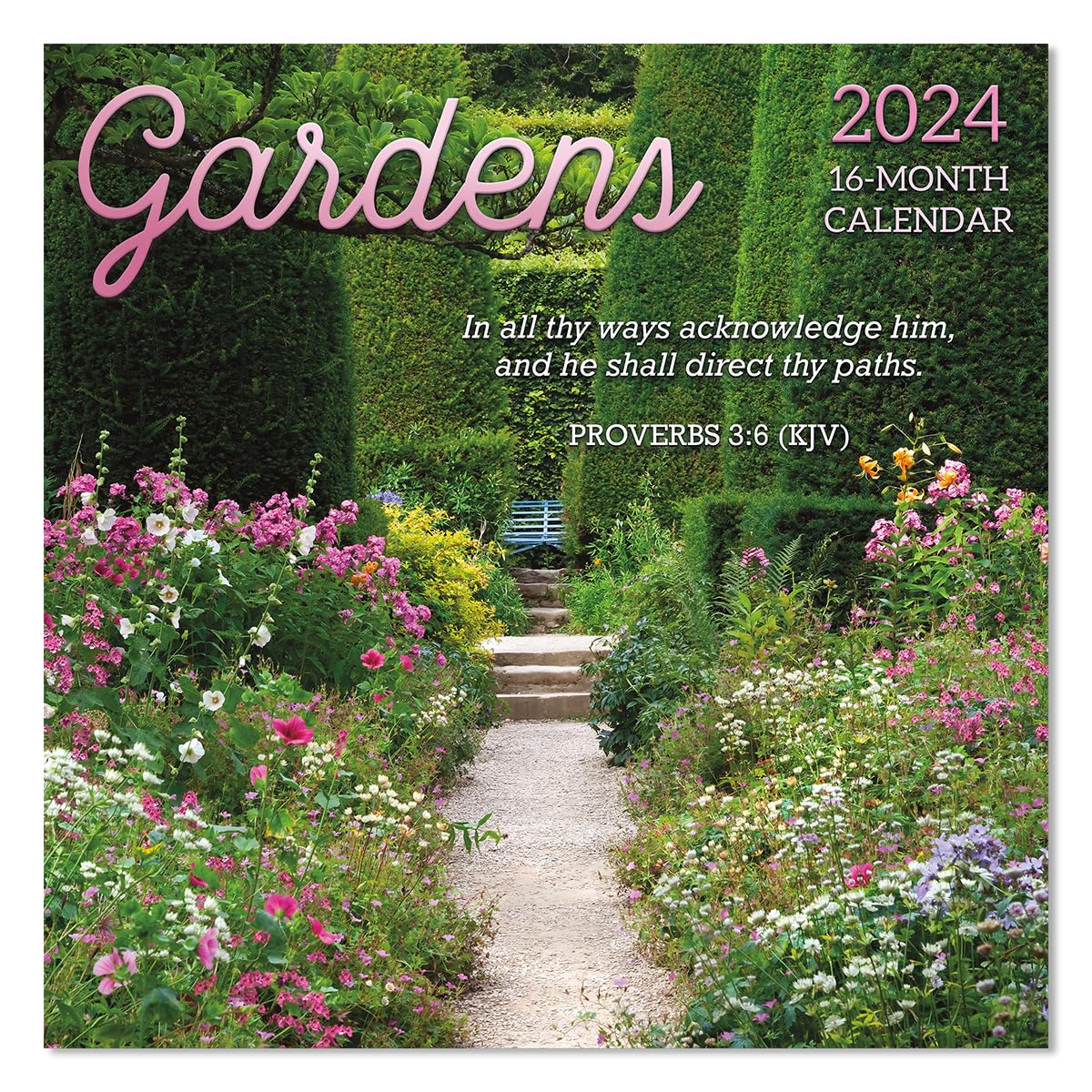 Moments to Treasure Religious Gardens 2024 Premium Heavyweight Wall Calendar for Planning, Scheduling, and Organizing