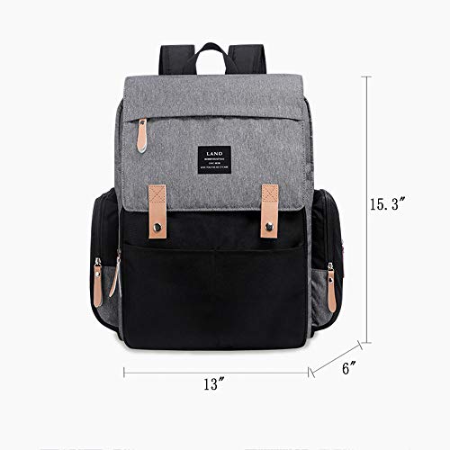 MOMIGO Baby Diaper Backpack - Large Capacity Nappy Bag with Stroller Straps and Insulation Pockets (Dot)