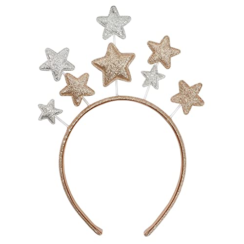 Minkissy Glitter Star Headband Star Headpiece Halloween Headband Funny Hairband Christmas Party Headwear Holiday Festival Hair Accessories for Girls Kids Women