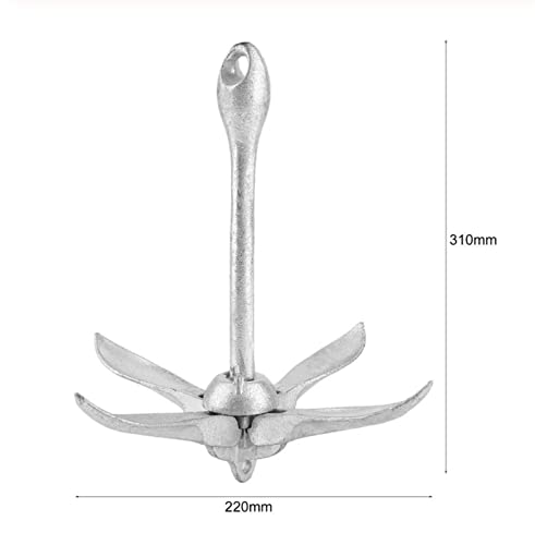 SMANNI Galvanized 1.5 Kg Anchor for Canoe Kayaks Raft Boat Sailboat Fishing Marine Accessories